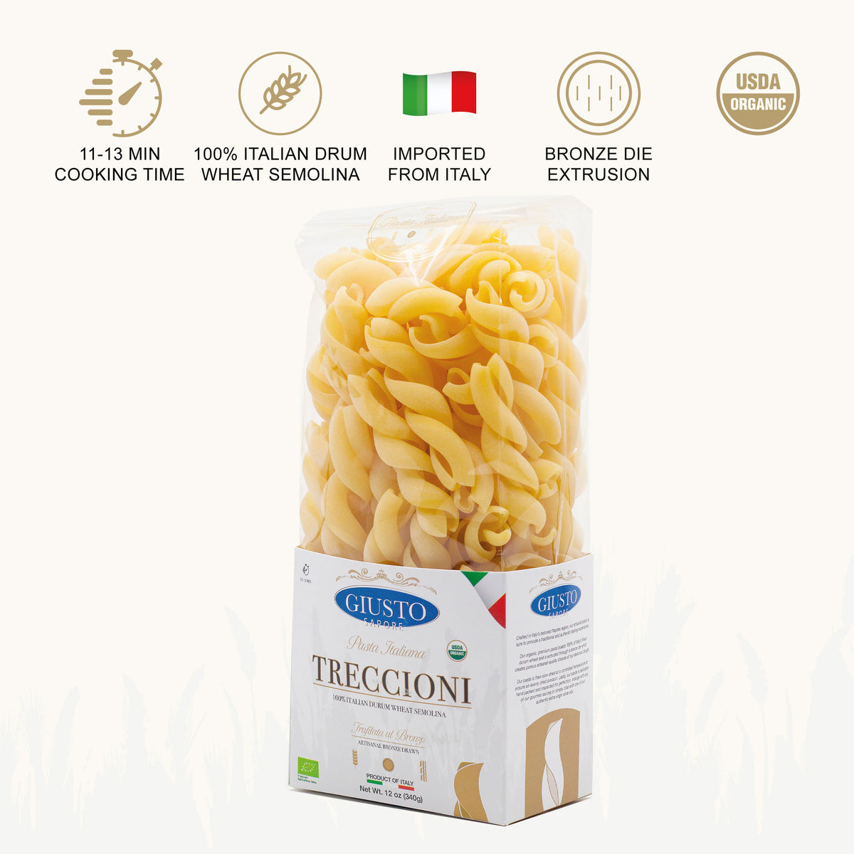 Organic Pasta - Treccioni 12oz – Giusto Sapore