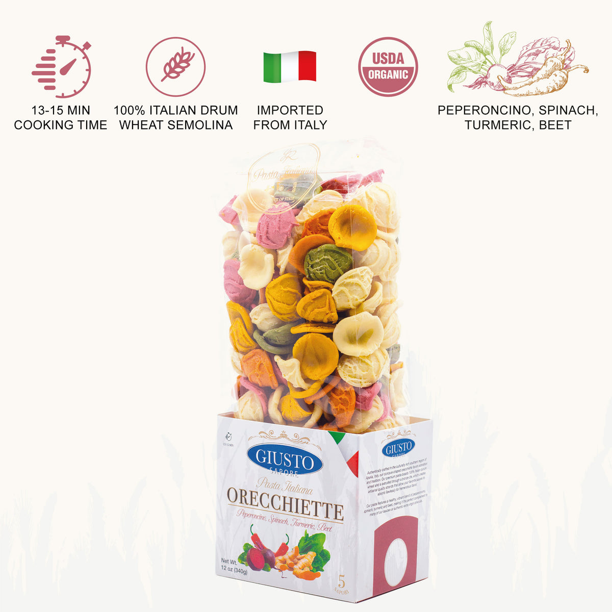Italian Pasta - Orecchiette Vegetable – Giusto Sapore